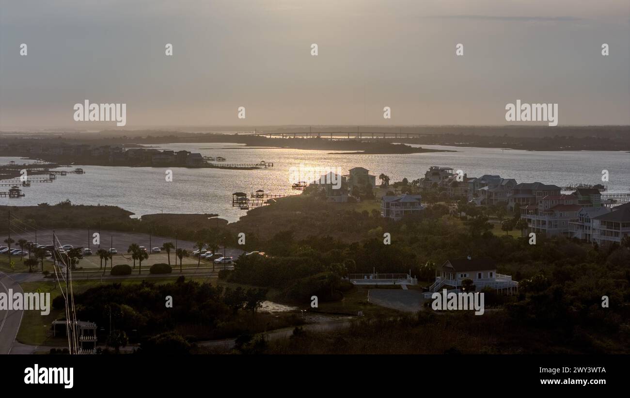 An aerial view of Topsail beach in North Carolina Stock Photo - Alamy