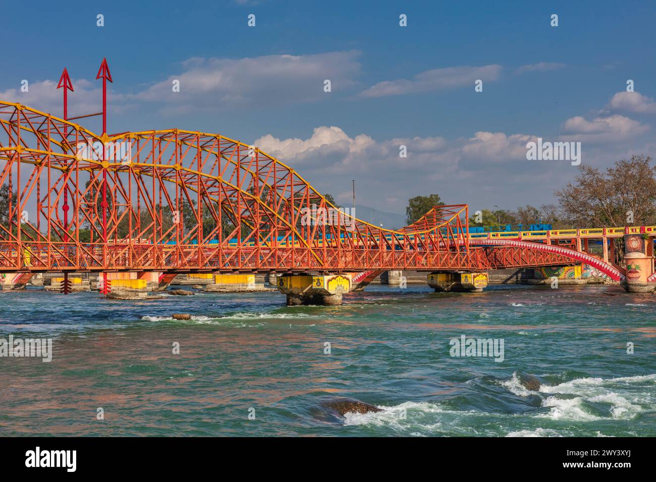 Bridge over Ganges river, Haridwar, Uttarakhand, India Stock Photo - Alamy