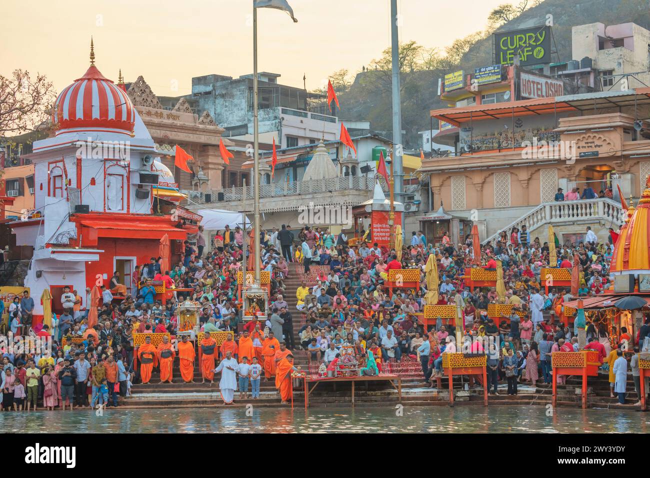 Evening Ganga Aarti at Har Ki Pauri, Haridwar, Uttarakhand, India Stock ...
