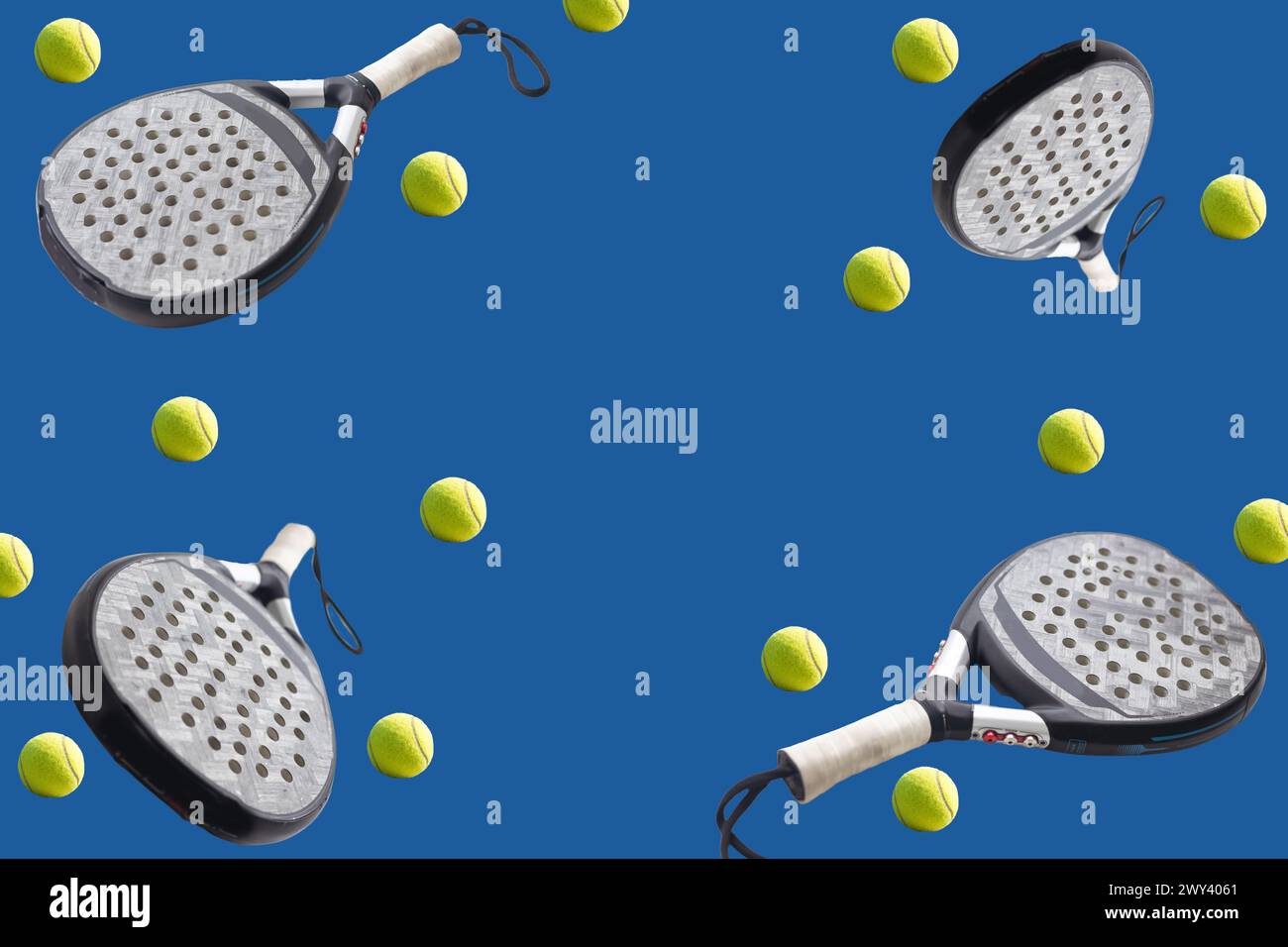 Padel racket and ball on white isolated background. 3d illustration ...