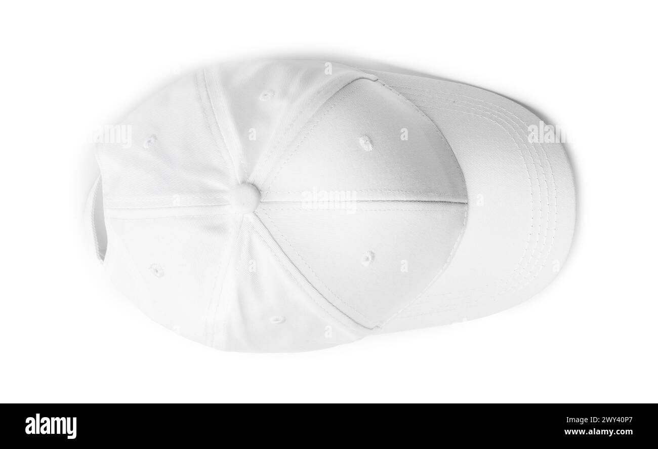 White Baseball Cap on White Background Stock Photo - Alamy