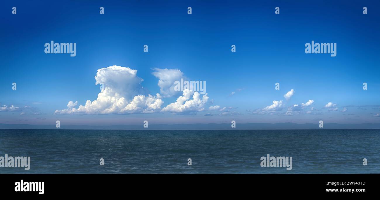 Water-plane, phreatic surface of Lake Baikal. Lake of tectonic origin ...
