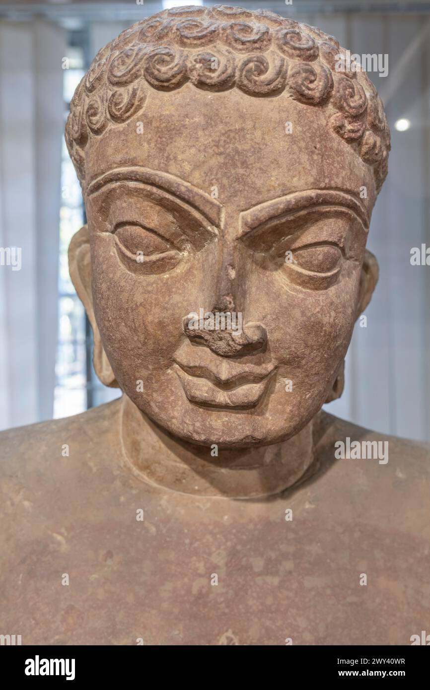 Bust of Mahavira, 2nd century, sandstone, Kushana, Museum and Art ...