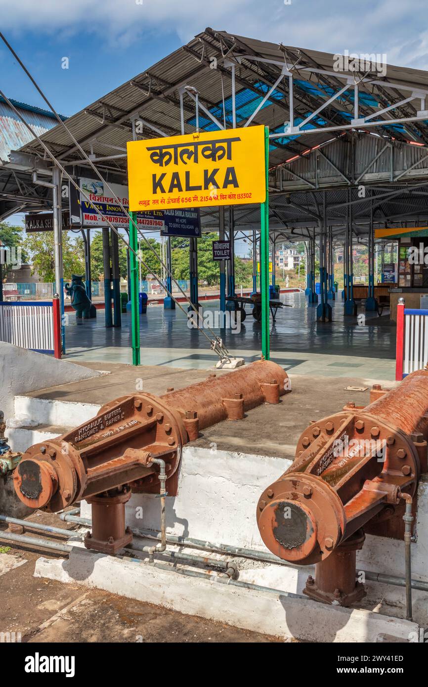 Kalka railway station of Kalka-Shimla railway, Haryana, India Stock ...