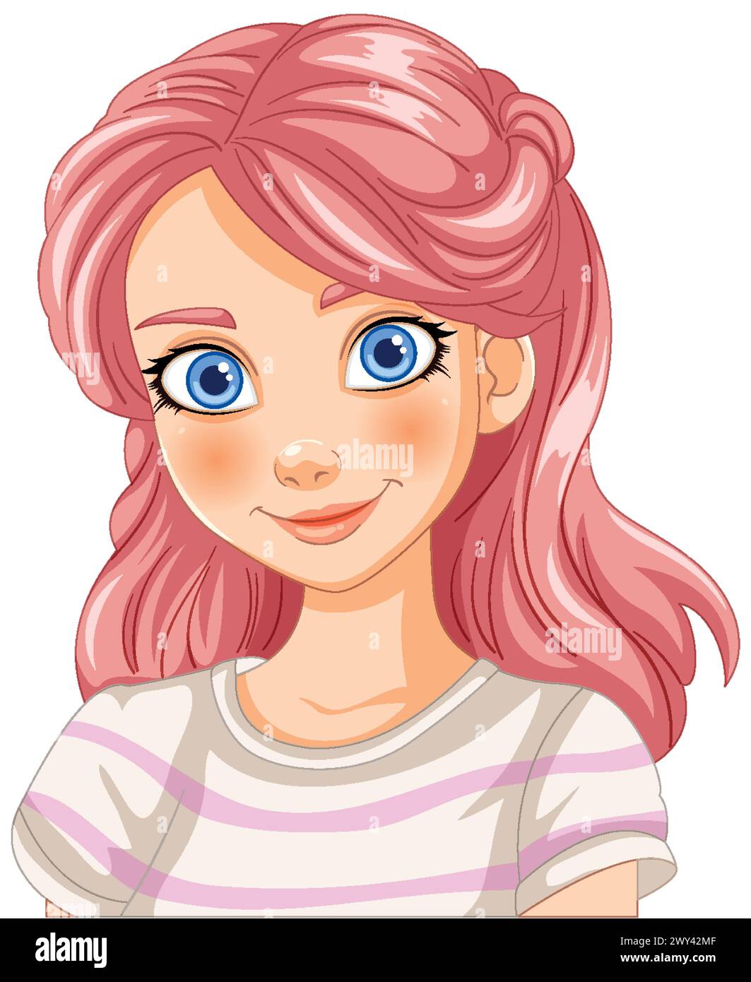 Vector illustration of a cheerful young girl Stock Vector Image & Art ...