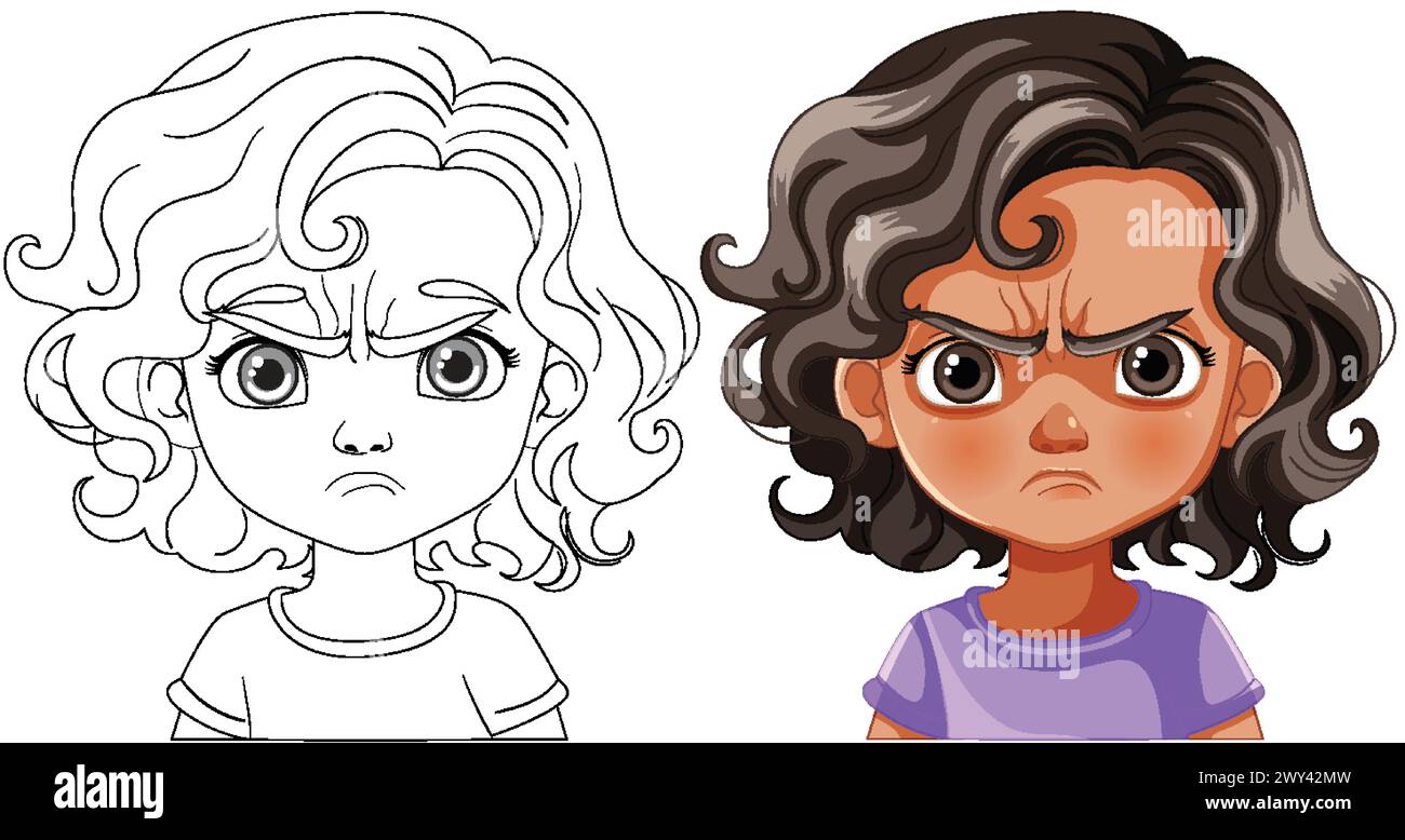 Scowl expression Stock Vector Images - Alamy