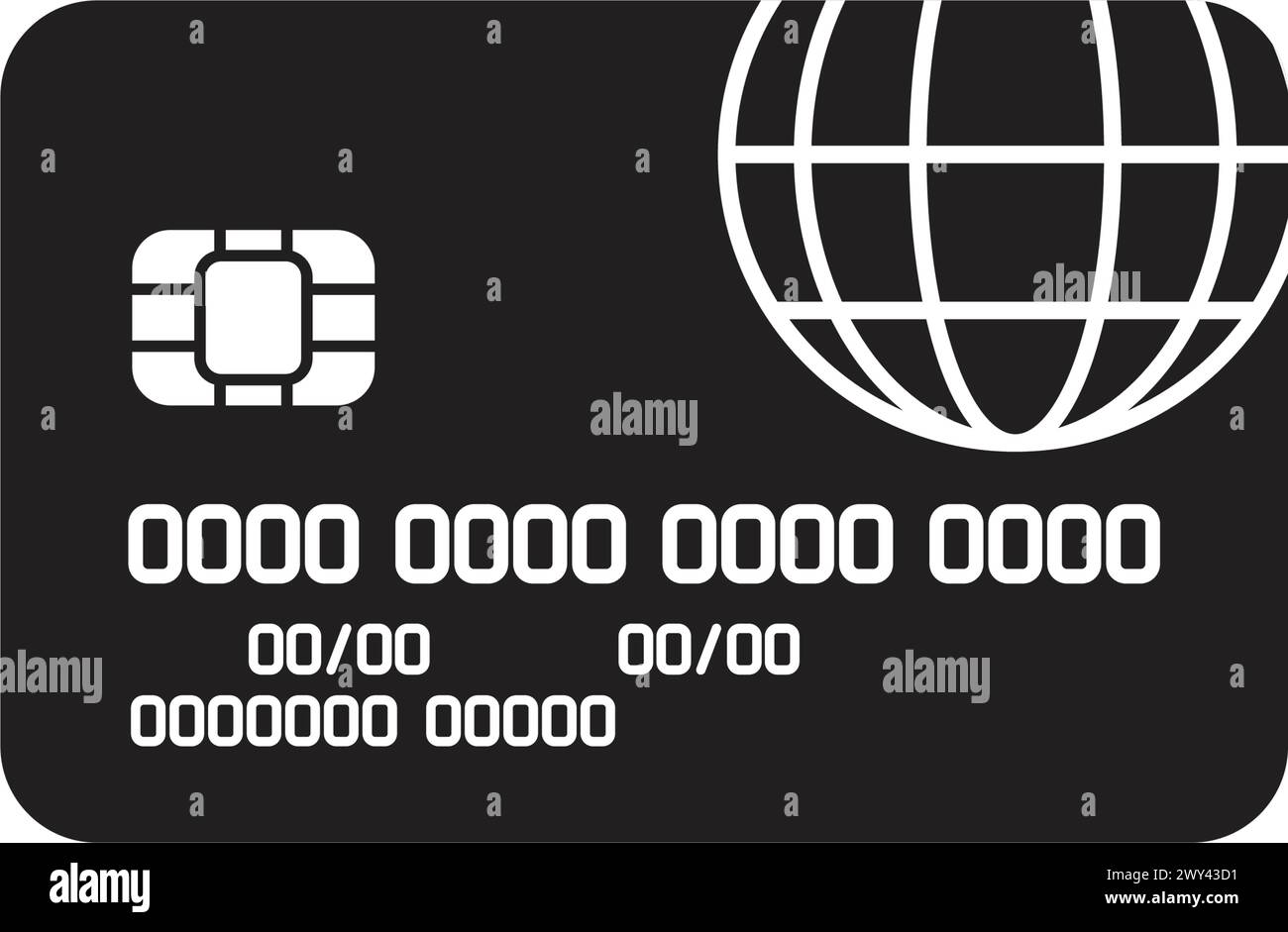 simple classic credit debit bank card silhouette icon vector isolated ...