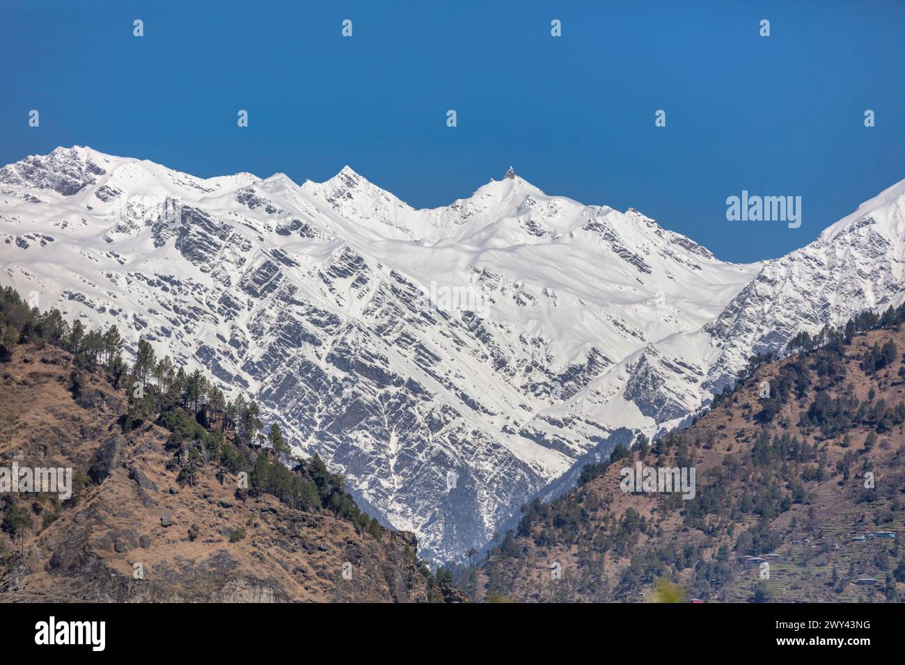 Himalaya mountain view, Satluj valley, Himachal Pradesh, India Stock ...