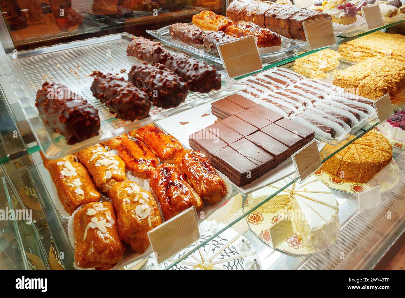 Delectable Assortment of Pastries and Sweets on Display at a Bakery ...