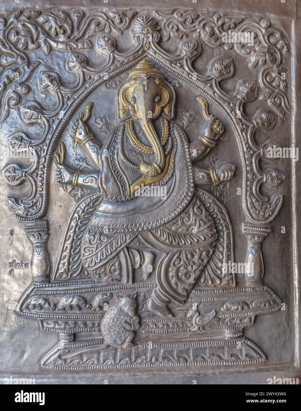 Silver gate of Bhimakali temple, Sarahan, Himachal Pradesh, India Stock ...