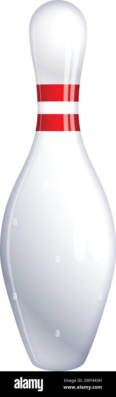 classic simple realistic ten pin tenpin bowling pin with 2 red stripes ...