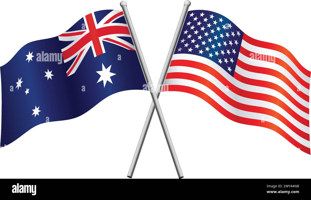 Crossed American Flags Flag Poles