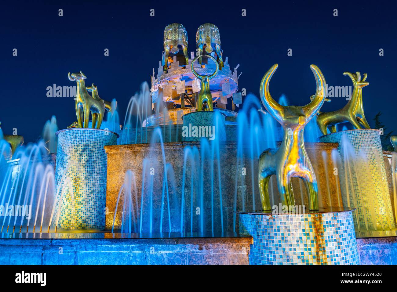 Night view of Colchis Fountain in Kutaisi, Georgia Stock Photo - Alamy