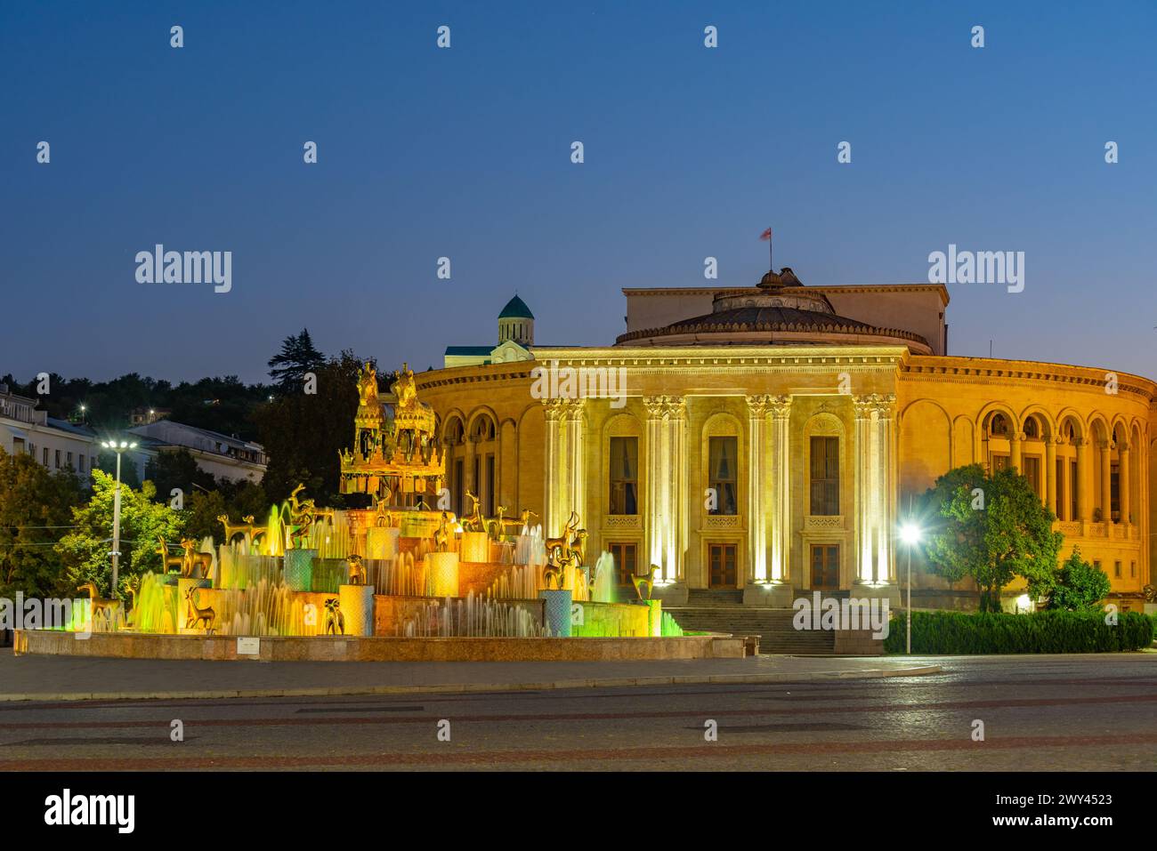 Night view of Colchis Fountain in Kutaisi, Georgia Stock Photo - Alamy
