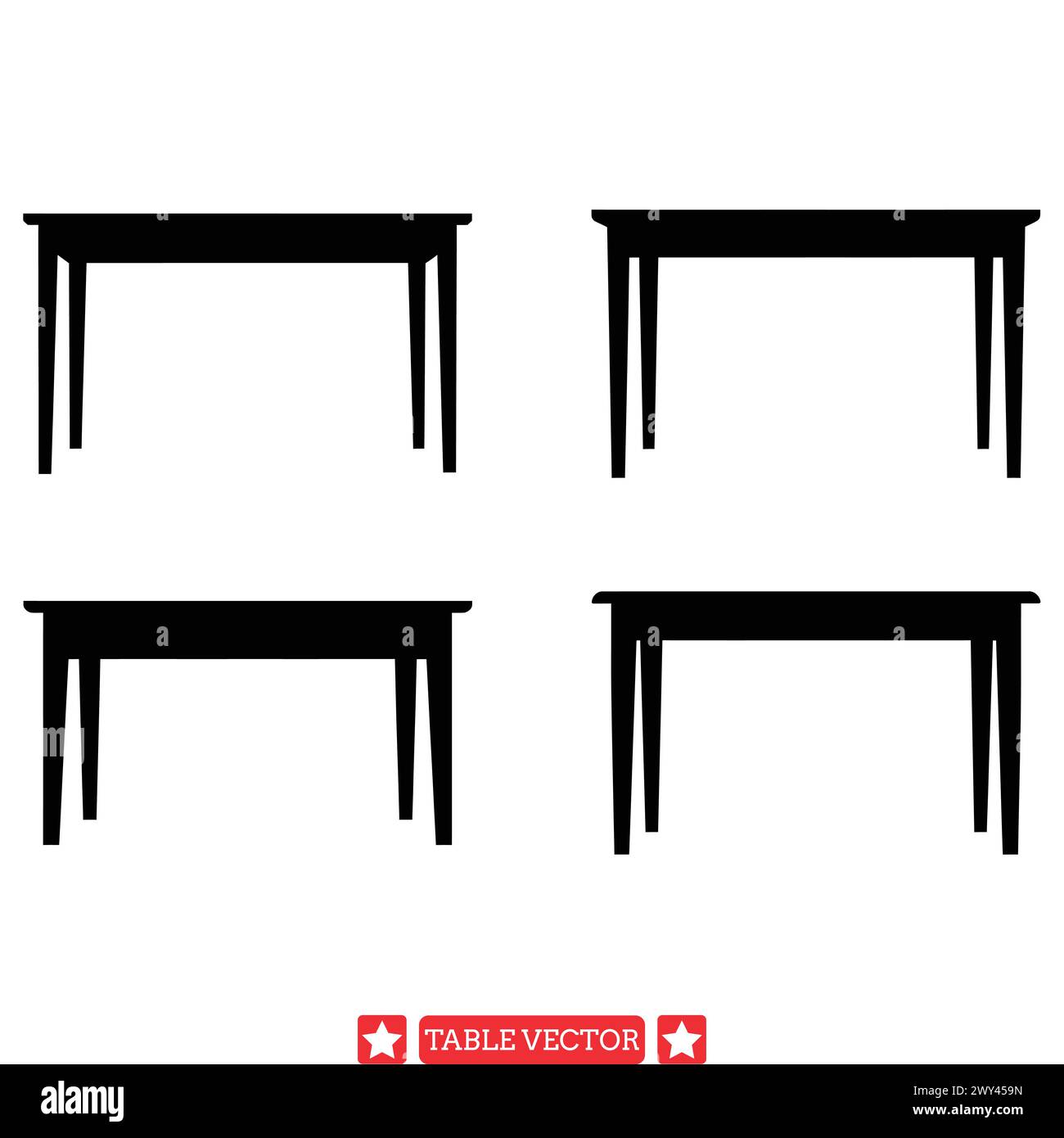 Versatile Table Vector Silhouettes Elegant Designs for Interior Decor ...