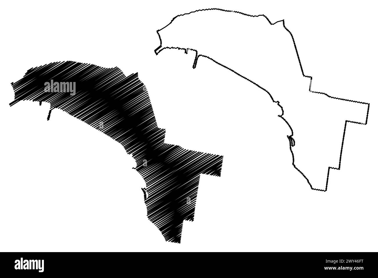 Port phillip outline map hi-res stock photography and images - Alamy