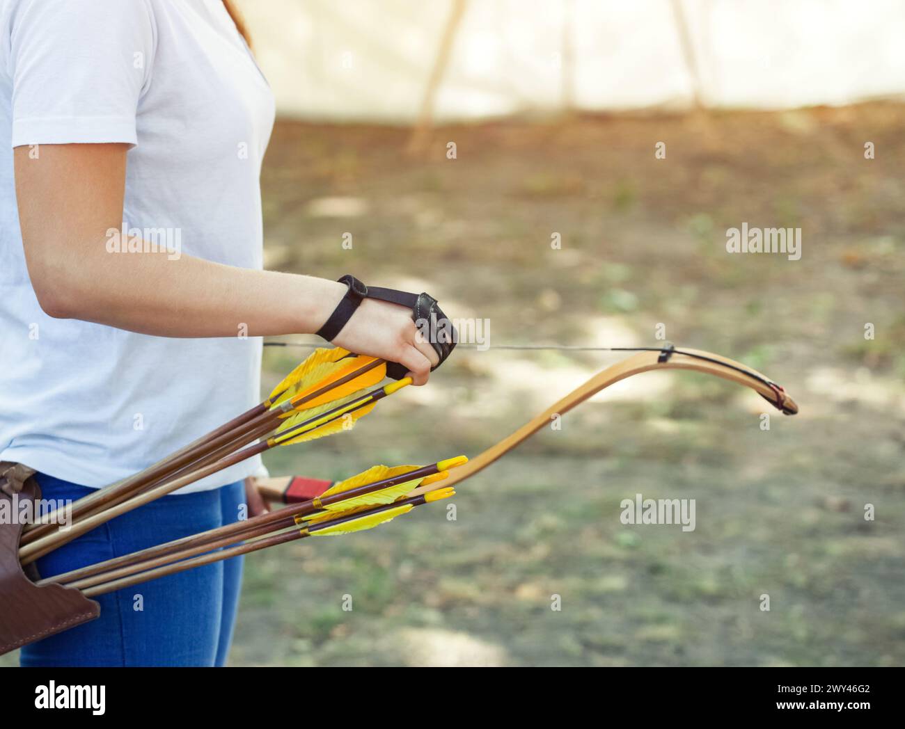 Girl shoots an arrow hi-res stock photography and images - Alamy