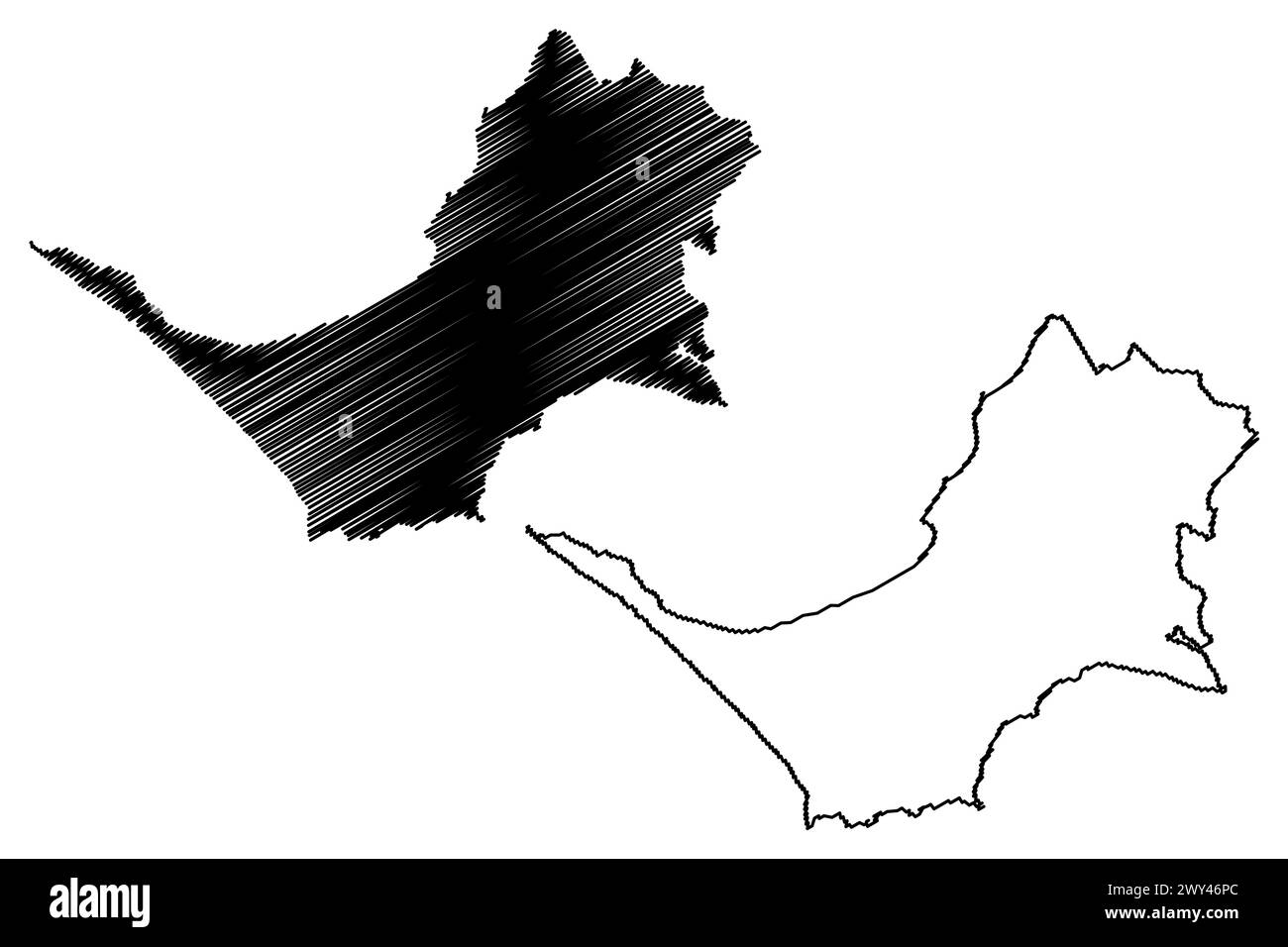 Mornington peninsula silhouette map Black and White Stock Photos ...