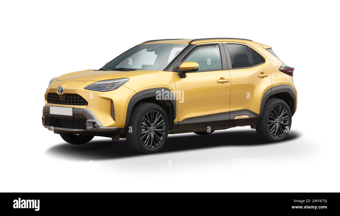 Toyota Yaris Cross car isolated on white background Stock Photo - Alamy