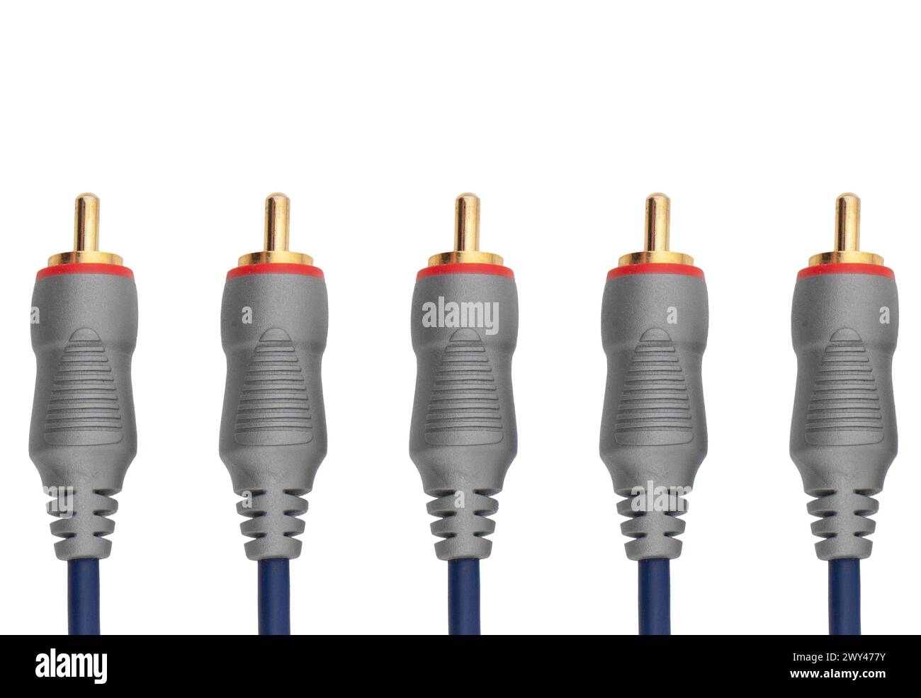 RCA stereo jack input cable isolated on white background. RCA composite ...