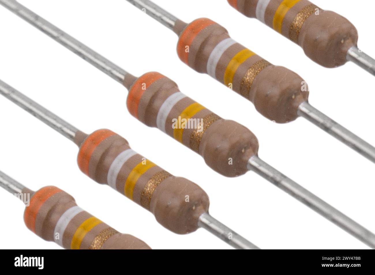 Electronic resistors texture isolated on white background. Carbon film ...
