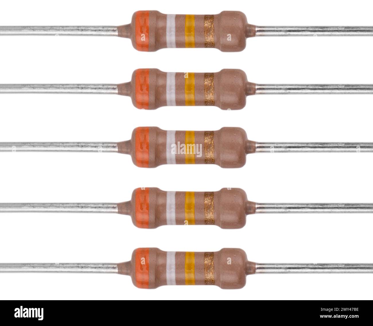 Electronic resistors texture isolated on white background. Carbon film ...