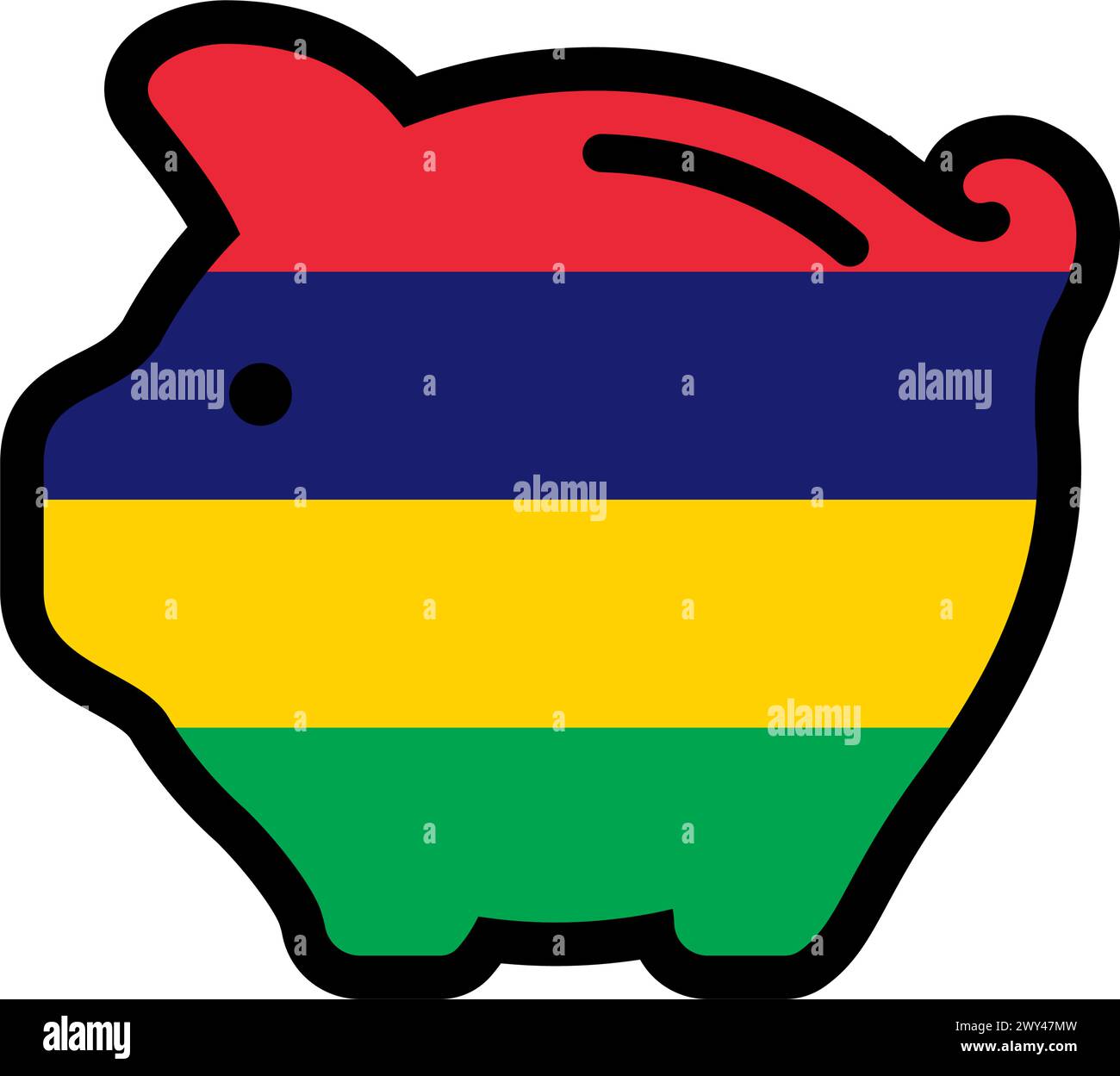 Flag of Mauritius, piggy bank icon, vector symbol Stock Vector Image ...