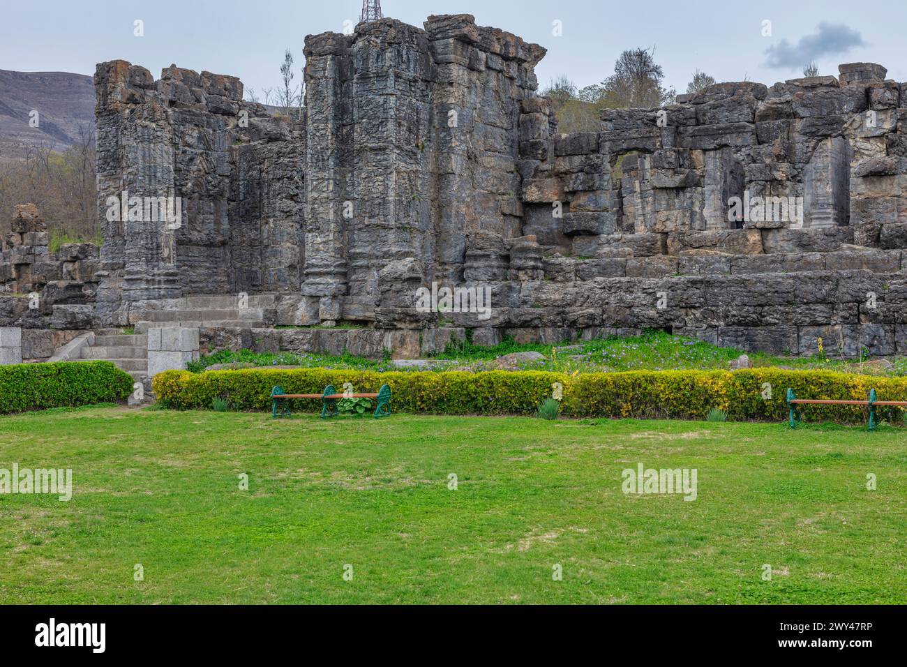 Martand Sun Temple, 8th century, Anantnag, Kashmir, India Stock Photo ...