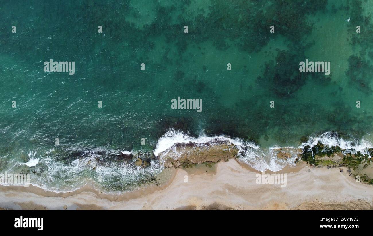 Drone flying over beach waves hi-res stock photography and images - Alamy