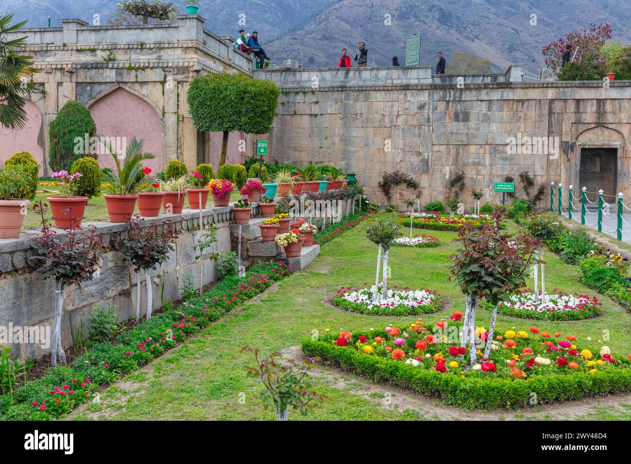 Nishat Bagh, terraced Mughal garden, 17th century, Srinagar, Kashmir ...
