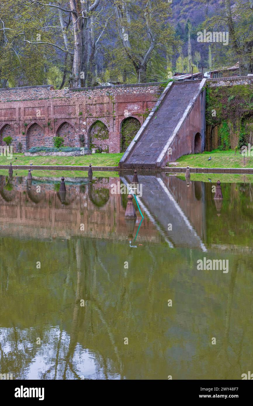Nishat Bagh, terraced Mughal garden, 17th century, Srinagar, Kashmir ...