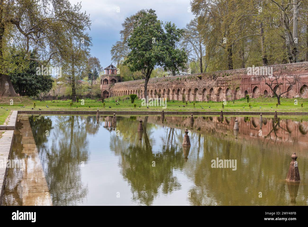 Nishat Bagh, terraced Mughal garden, 17th century, Srinagar, Kashmir ...