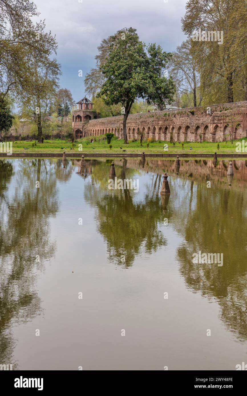 Nishat Bagh, terraced Mughal garden, 17th century, Srinagar, Kashmir ...