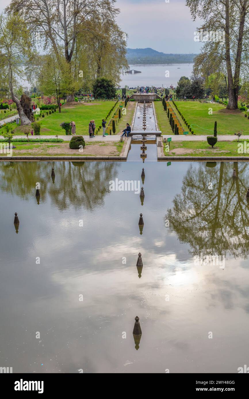Nishat Bagh, terraced Mughal garden, 17th century, Srinagar, Kashmir ...