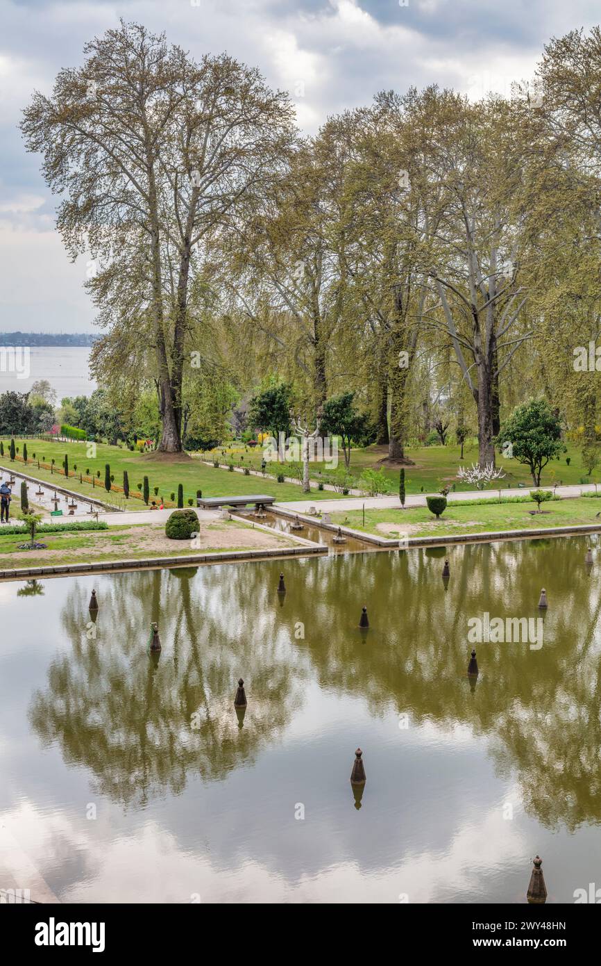 Nishat Bagh, terraced Mughal garden, 17th century, Srinagar, Kashmir ...