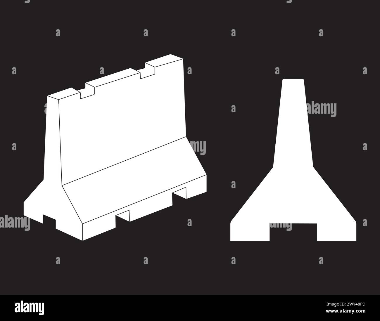 Road divider concrete Stock Vector Images - Alamy
