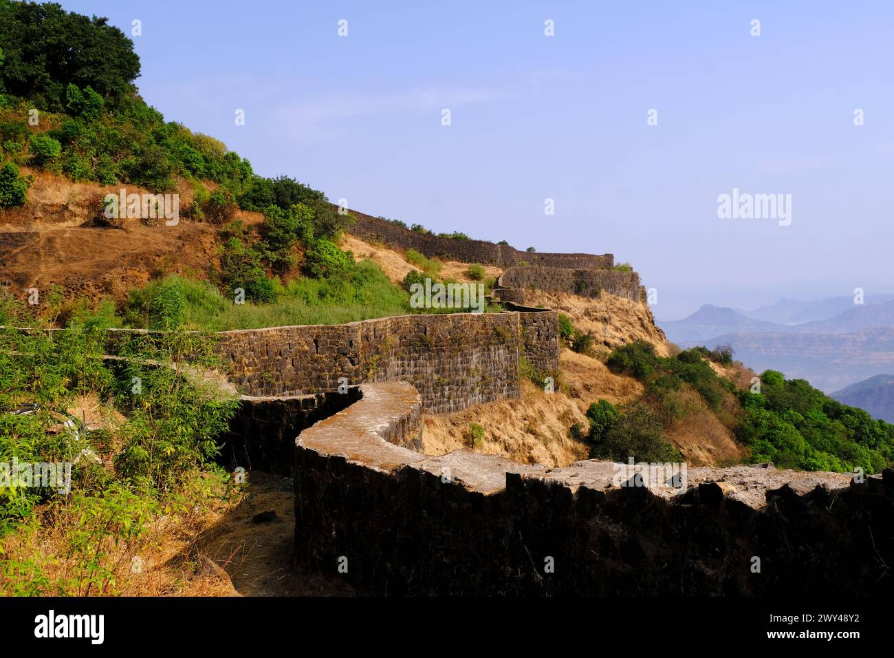 Pratapgad, Maharashtra, India - March 24, 2024 : View of Shivaji's ...