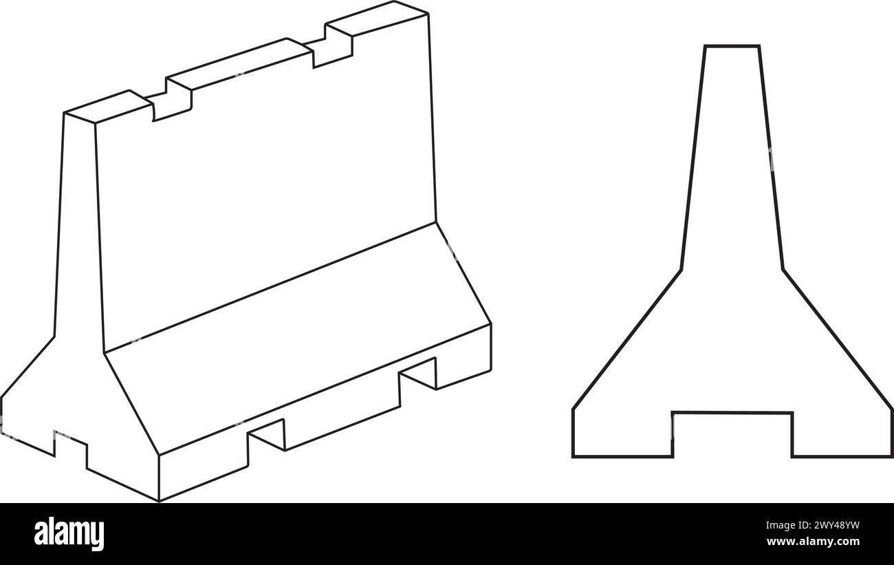 Concrete road divider icon vector illustration symbol design Stock ...