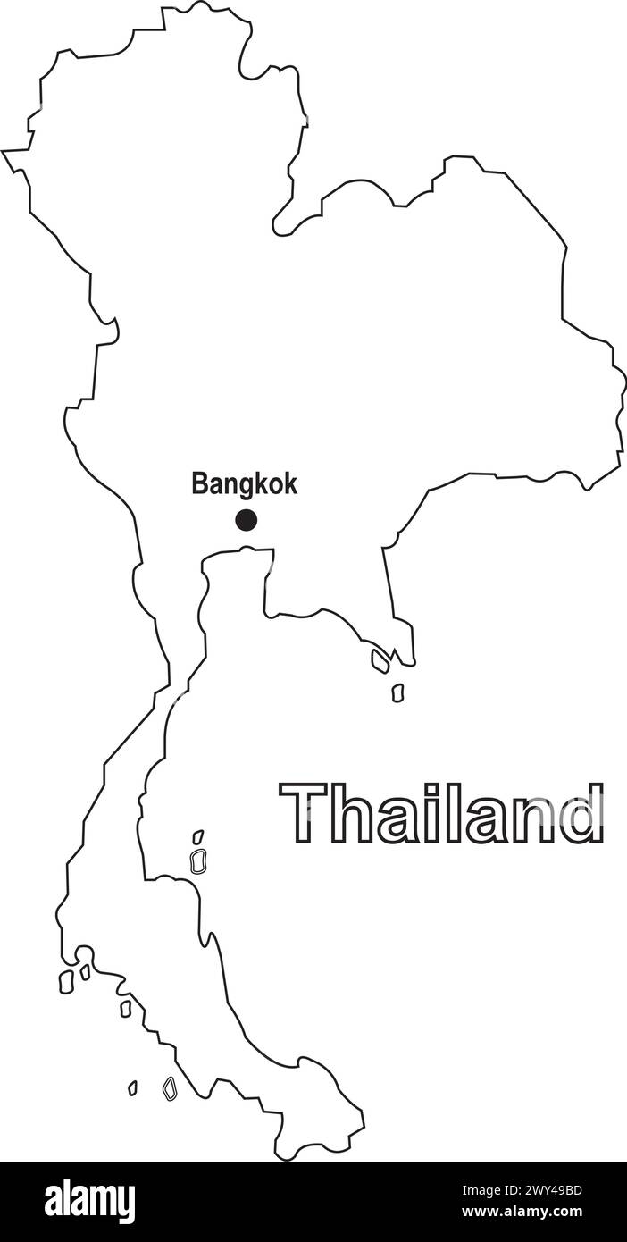 Thailand map sketch hi-res stock photography and images - Alamy