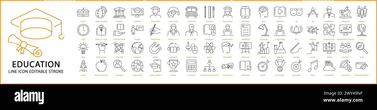 Education Icons. Education Icon Set. Education Line Icons. vector ...