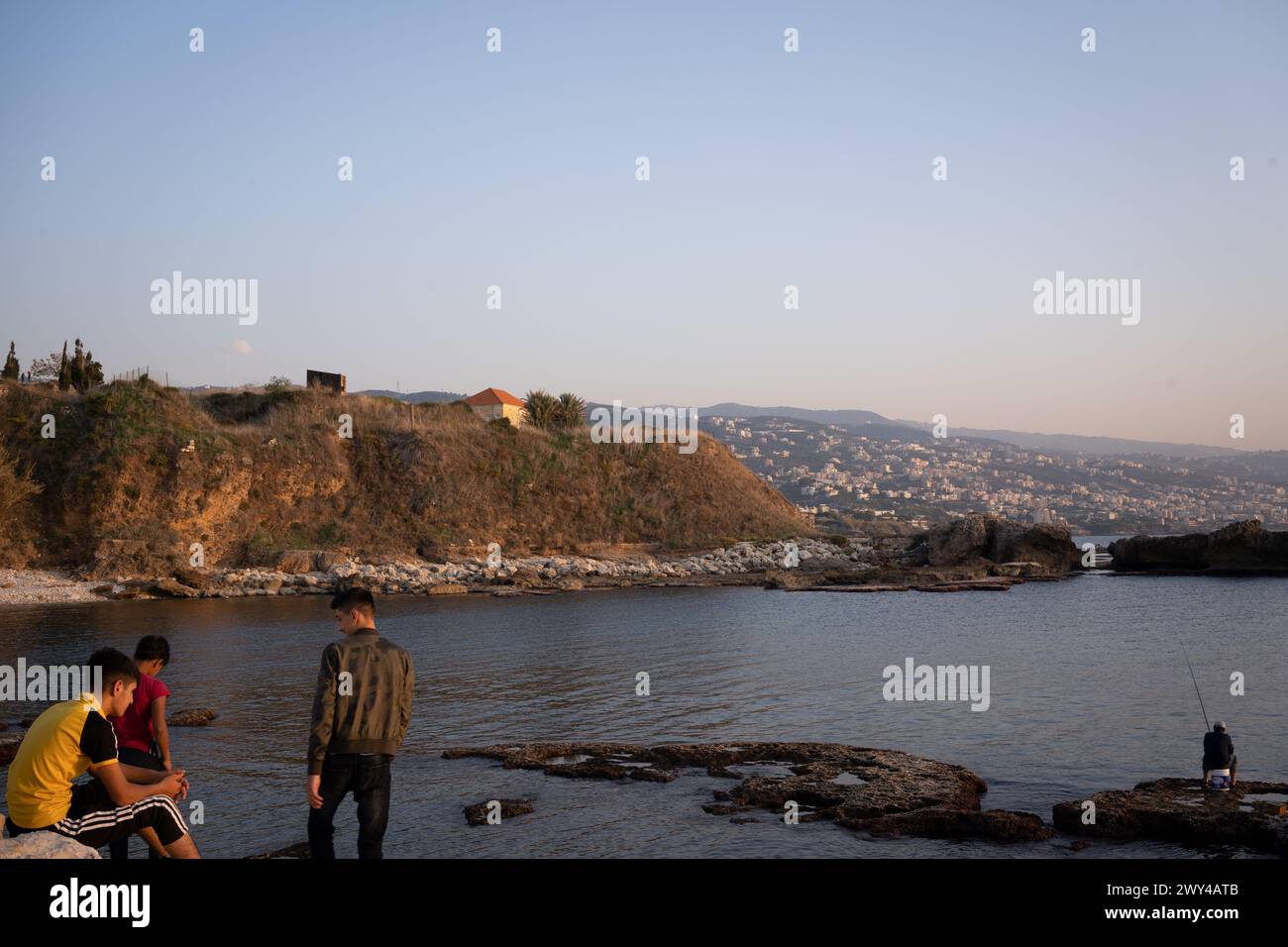Sunset at the port of Byblos, Lebanon Stock Photo - Alamy
