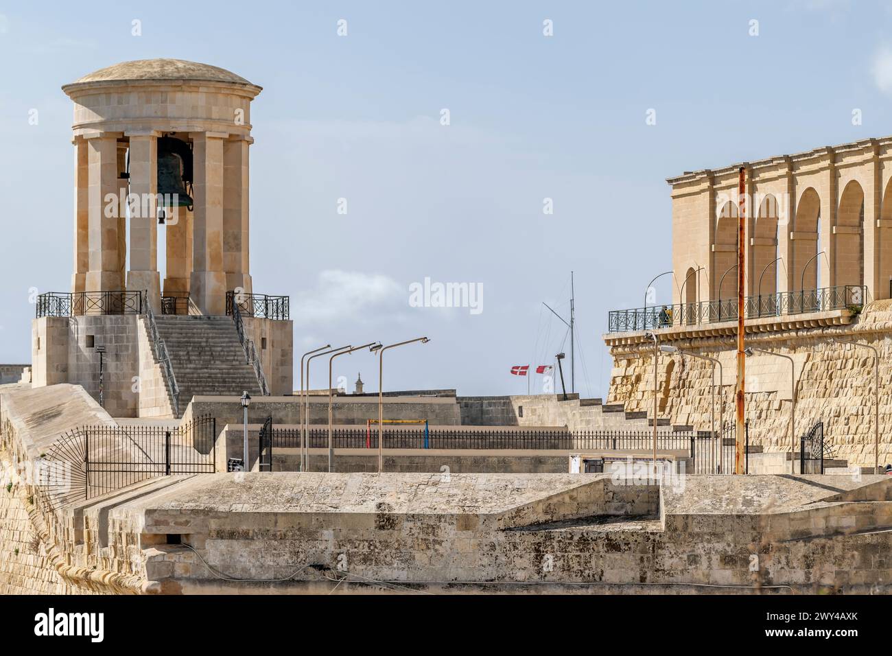 The Siege Bell War Memorial and Lower Barrakka Gardens, Valletta, Malta ...