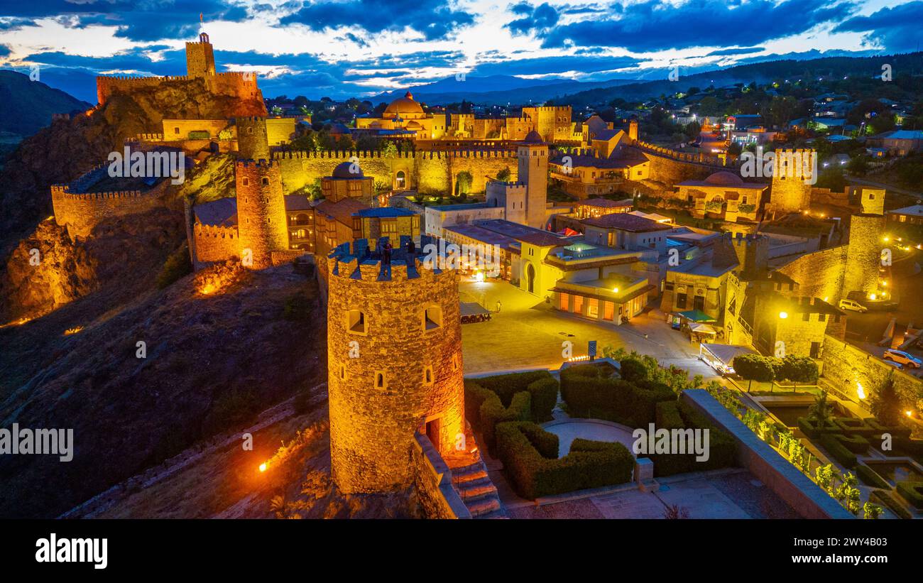 Night view of Akhaltsikhe (Rabati) Castle in Georgia Stock Photo - Alamy
