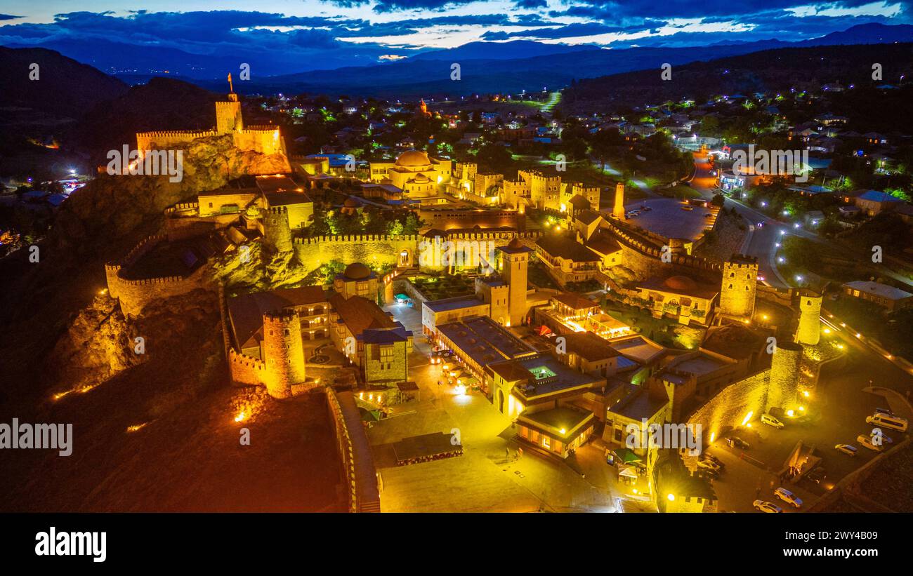 Night view of Akhaltsikhe (Rabati) Castle in Georgia Stock Photo - Alamy