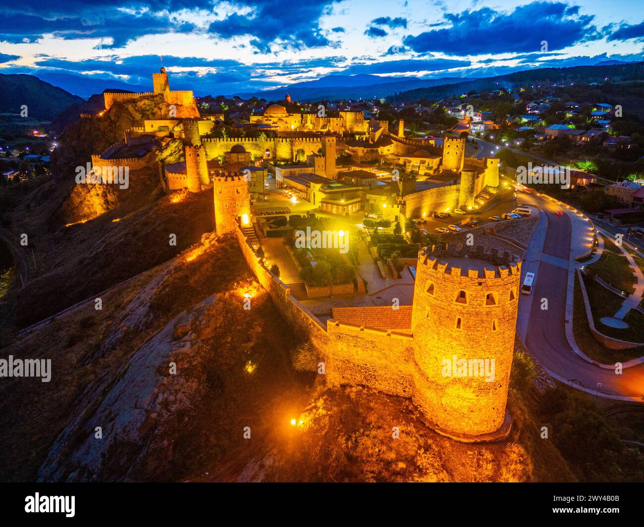 Night view of Akhaltsikhe (Rabati) Castle in Georgia Stock Photo - Alamy