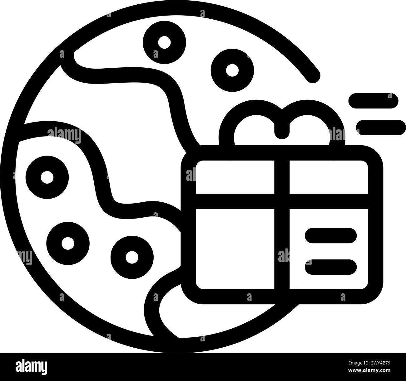 Worldwide shipping icon outline vector. International delivery service ...