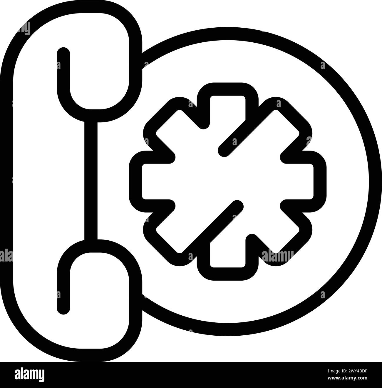 Emergency hotline icon outline vector. First aid call. Urgency help ...