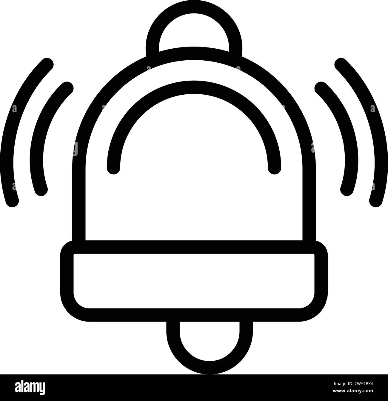 Emergency bell icon outline vector. Help warning notification. Ask for ...