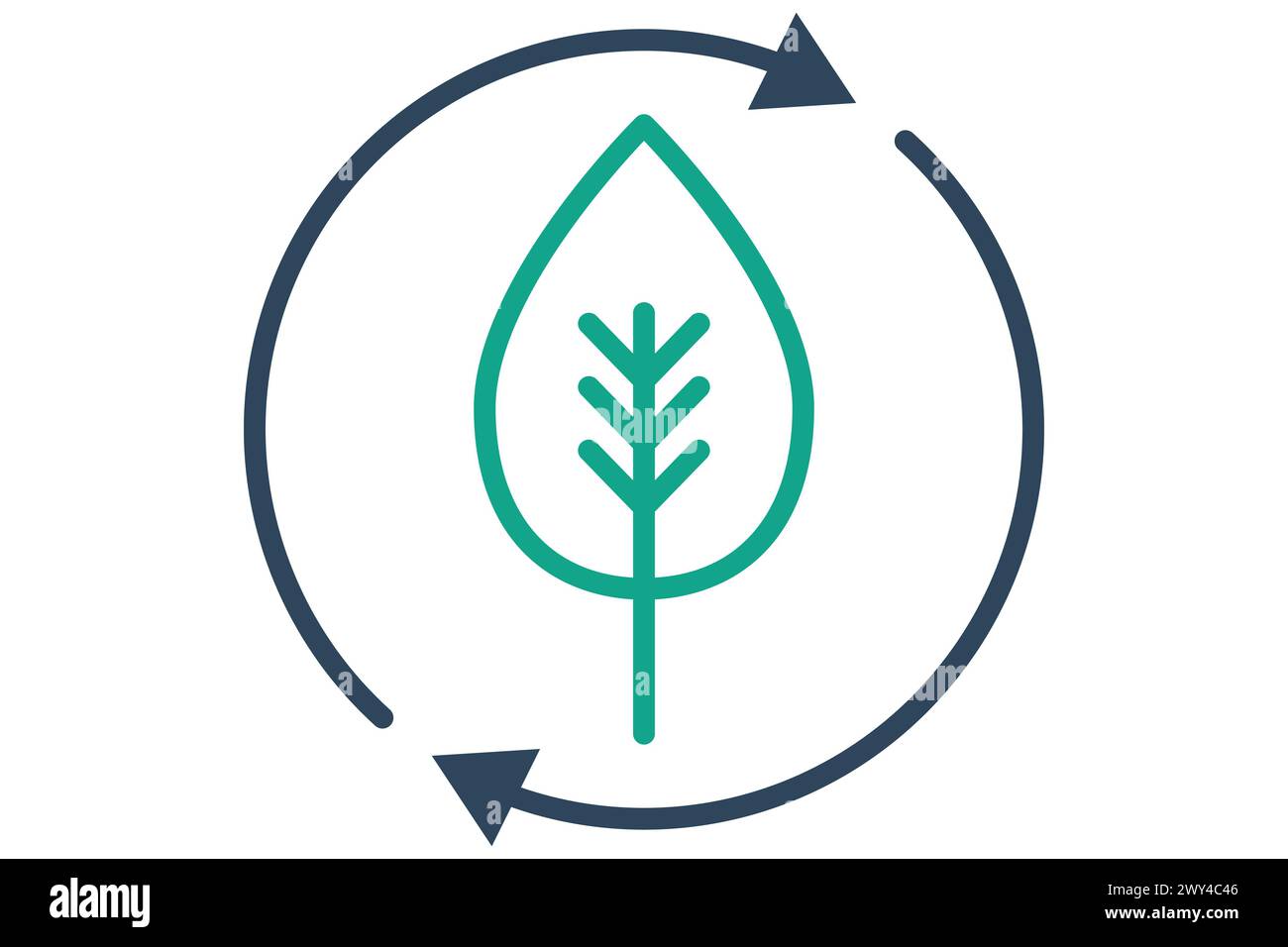 ecology icon. leaf in circle and arrow. icon related to ESG. line icon ...