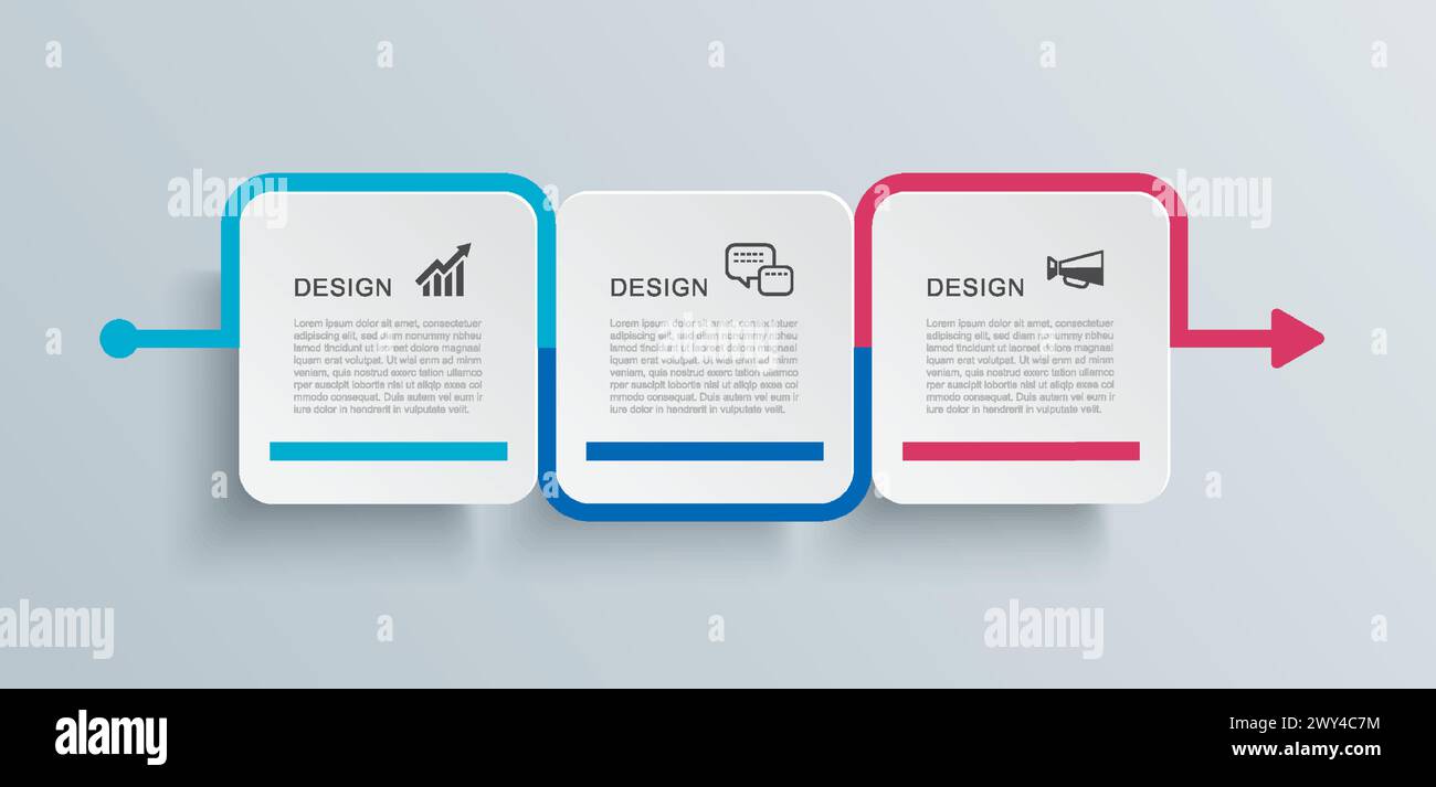 3 data infographics tab paper index template. Illustration abstract ...